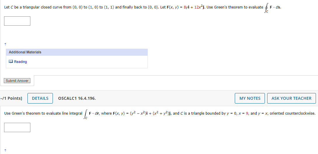 Solved Let C be a triangular closed curve from (0,0) to | Chegg.com