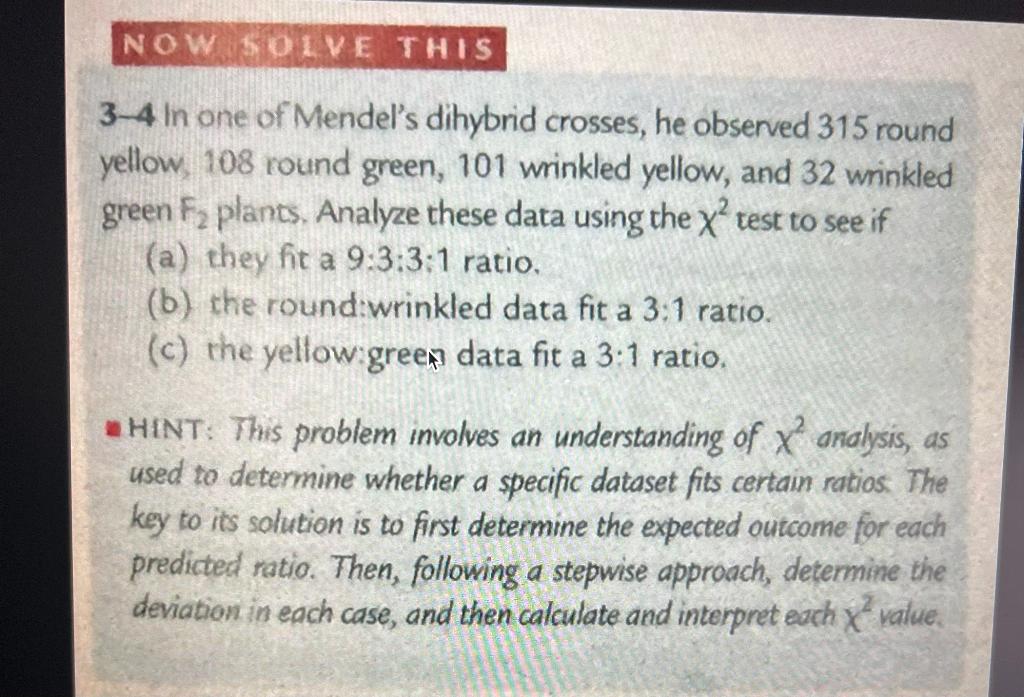 Solved 3- 4 in one of Mendel's dihybrid crosses, he observed | Chegg.com