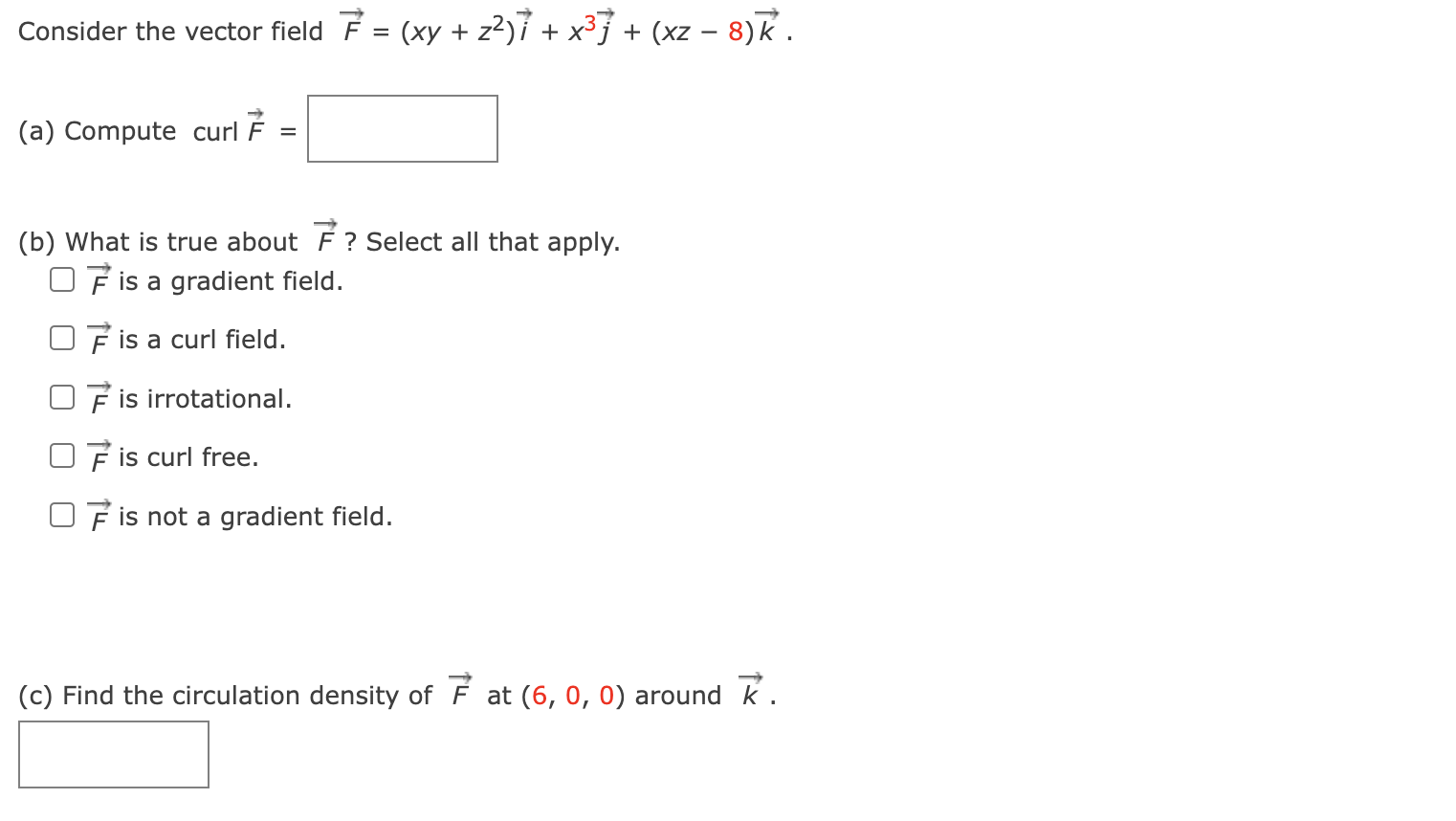 Solved Consider the vector field | Chegg.com