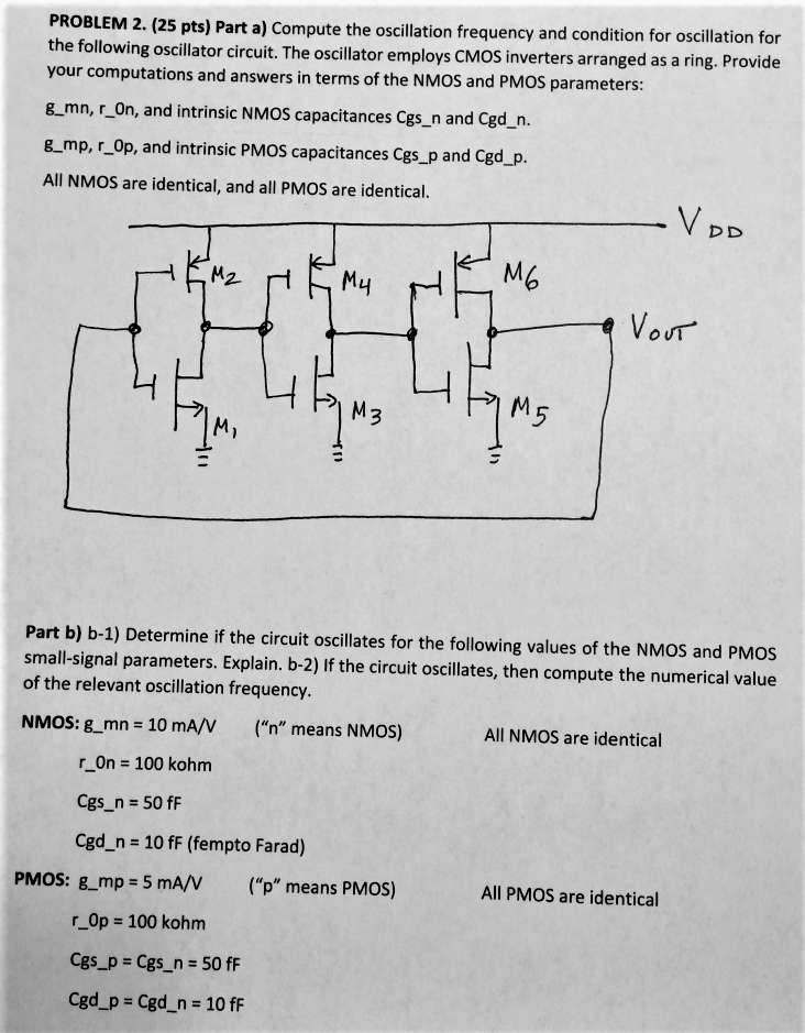 Solved PROBLEM 2. (25 pts) Part a) Compute the oscillation | Chegg.com