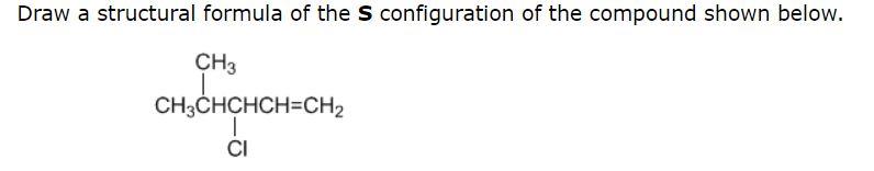 Solved Draw a structural formula of the SR configuration of | Chegg.com