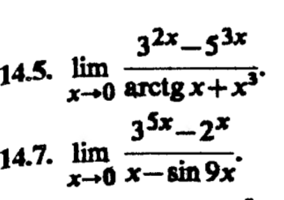 Solved 14.5. lim 32x–53x *- arctg x+x3 35x – 2* 14.7. lim | Chegg.com