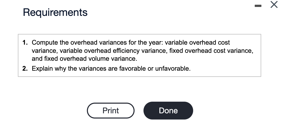 [Solved]: Data table Requirements 1. Compute the overhe