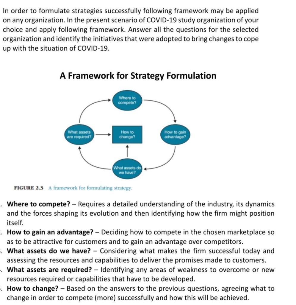 Solved In order to formulate strategies successfully | Chegg.com