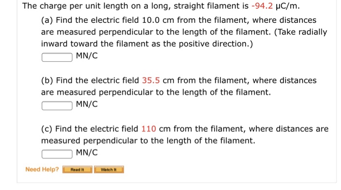 Solved The charge per unit length on a long, straight | Chegg.com