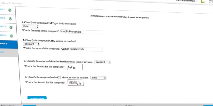 Solved Classify The Compound Fepo4 As Ionic Or Covalent 8377