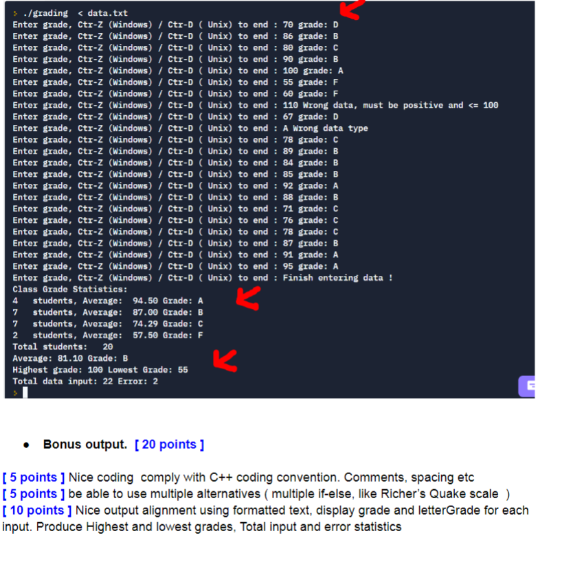 Solved n this homework, you will modify the existing grade | Chegg.com