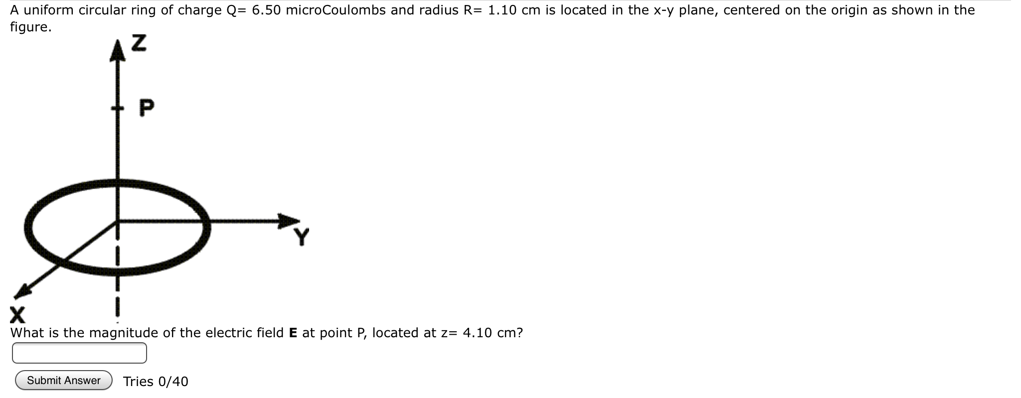 Solved: A Uniform Circular Ring Of Charge Q= 6.50 MicroCou... | Chegg.com