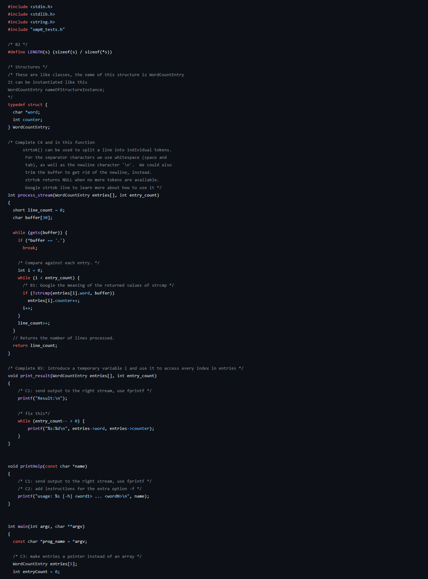 Solved About this program: - This program counts words. - | Chegg.com
