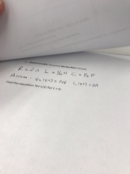 Solved Assume Series RLC Circuit. Find the equation for | Chegg.com Solved Assume Series RLC Circuit. Find the equation for | Chegg.com