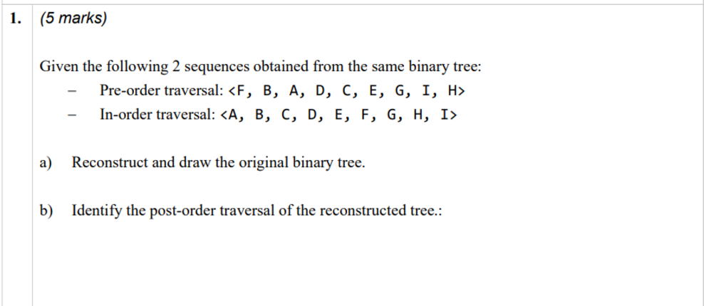 Solved 1. (5 ﻿marks) ﻿Given the following 2 ﻿sequences | Chegg.com