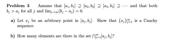 Solved and that both Problem 3 Assume that [a₁, b₁] 2 [a2, | Chegg.com