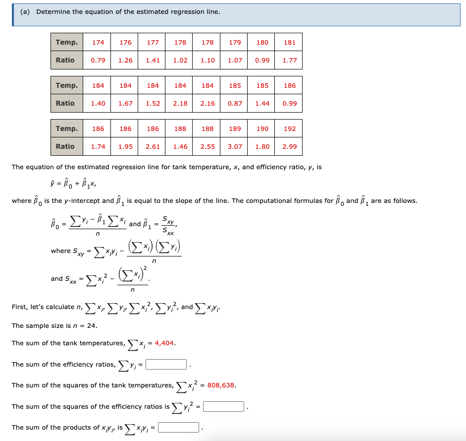 Solved (a) Determine the equation of the estimated | Chegg.com