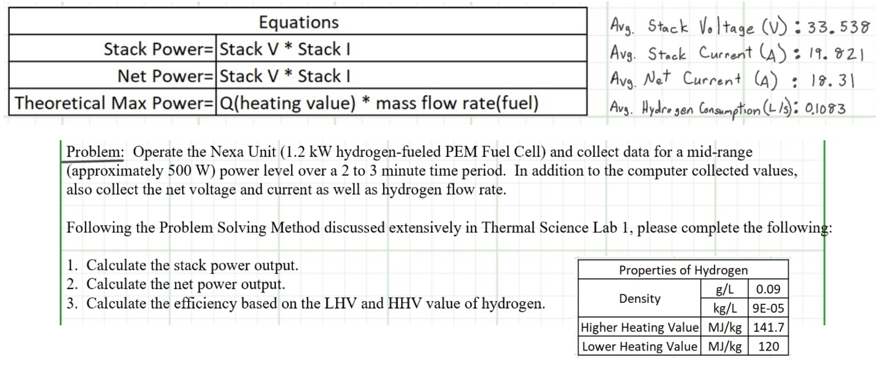 Equations Stack Power=Stack V * Stack I Net | Chegg.com