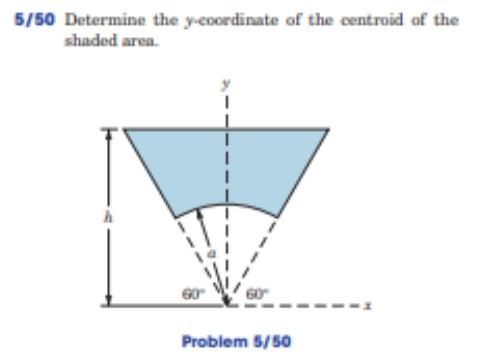 Solved 5/50 Determine the y coordinate of the centroid of | Chegg.com
