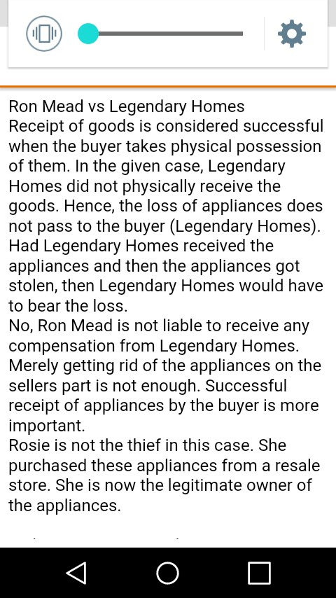 Ron Mead vs Legendary Homes Receipt of goods is | Chegg.com