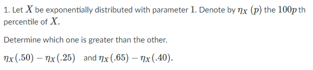 Solved 1. Let X be exponentially distributed with parameter | Chegg.com