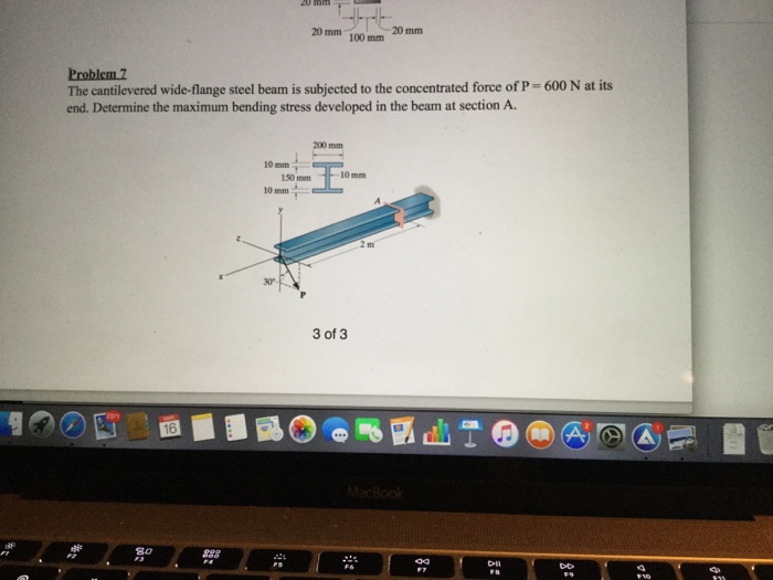 Solved The cantilevered wide-flange steel beam is subjected | Chegg.com