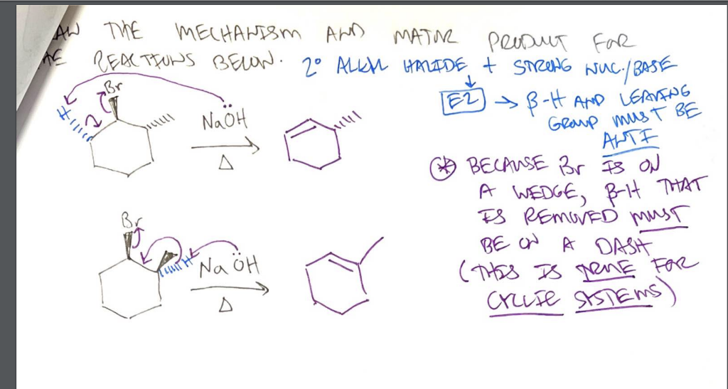 Solved AW ThE MECHANISm AAD MATOR PrCDuT FOR [E2] →β−H AND | Chegg.com