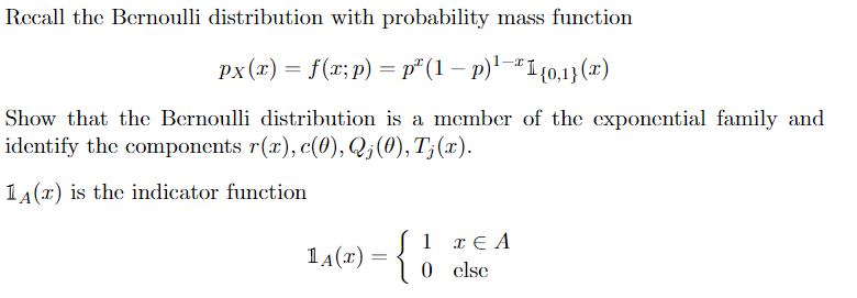Solved Recall the Bernoulli distribution with probability | Chegg.com