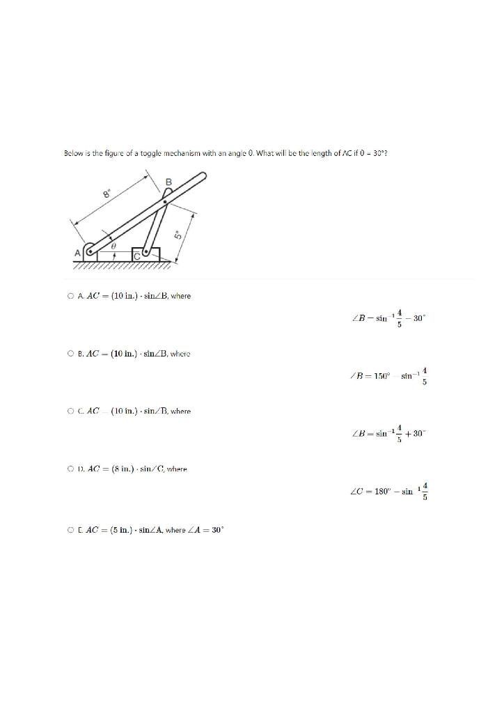Solved Below is the figure of a toggle mechanism with an | Chegg.com
