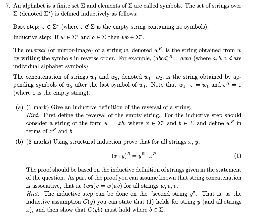7. An alphabet is a finite set and elements of E are | Chegg.com
