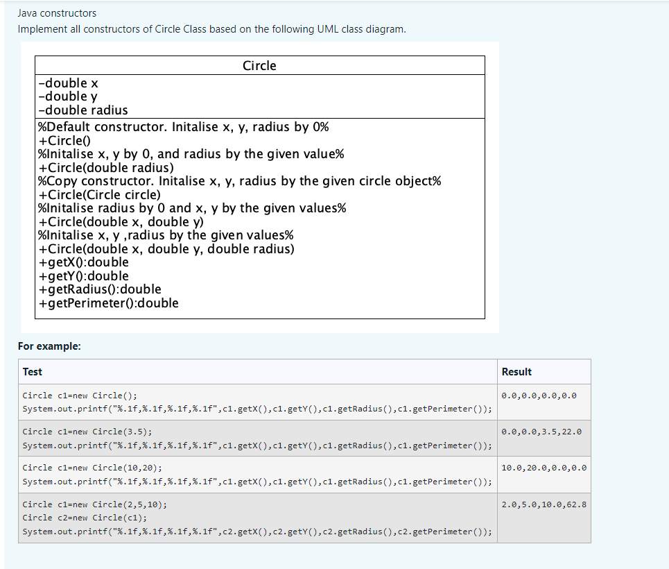 Solved Please finish this class for me public class Circle{ | Chegg.com Solved Please finish this class for me public class Circle{ | Chegg.com