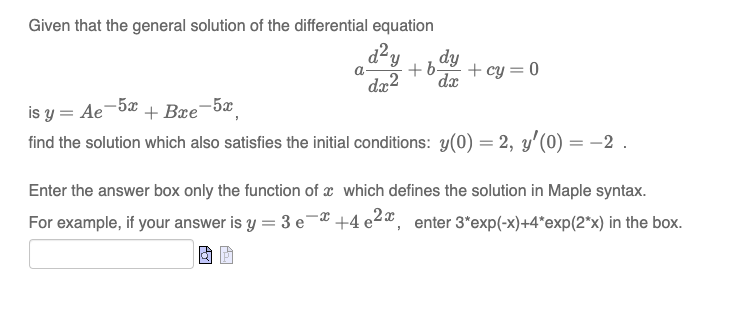 Solved Given that the general solution of the differential | Chegg.com