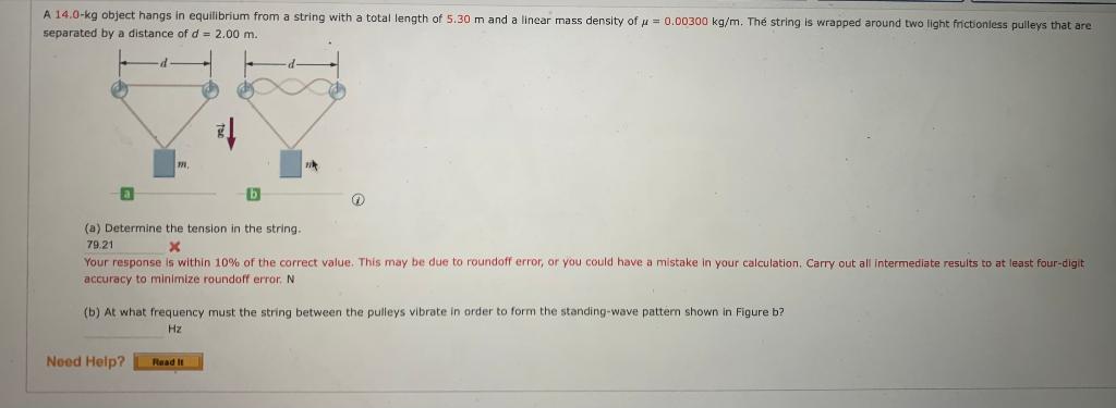 Solved A 14.0-kg object hangs in equilibrium from a string | Chegg.com
