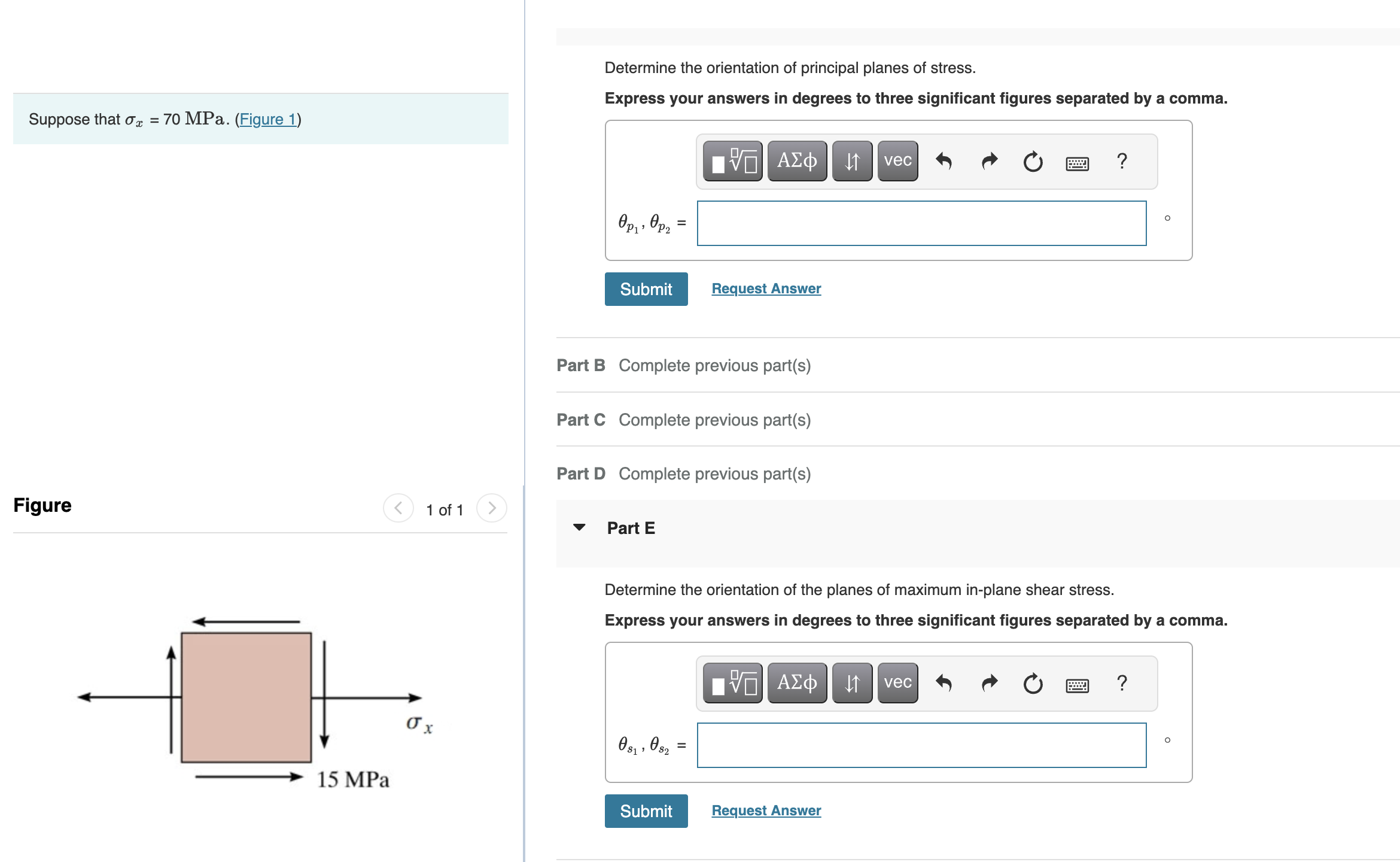 Solved Determine the orientation of principal planes of | Chegg.com