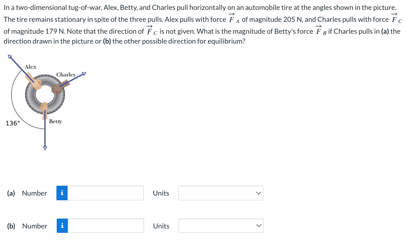 Solved In a two-dimensional tug-of-war, Alex, Betty, and | Chegg.com