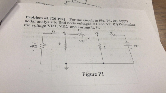 Solved Problem #1 [20 Pts) For the circuit in Fig. P 1, (a) | Chegg.com