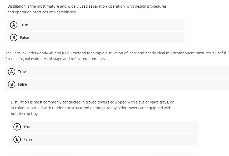 Solved Distillation is the most mature and widely used | Chegg.com
