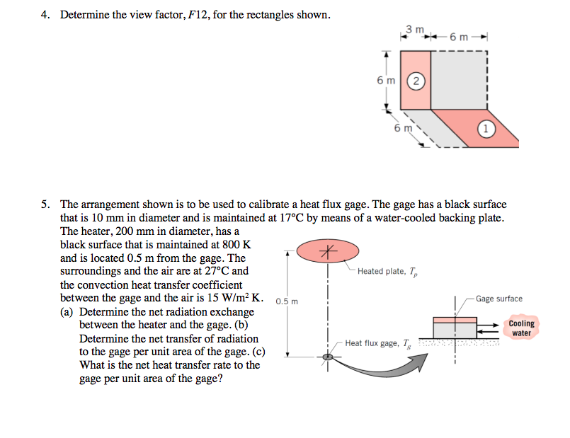 Solved 4. Determine the view factor, F12, for the rectangles | Chegg.com