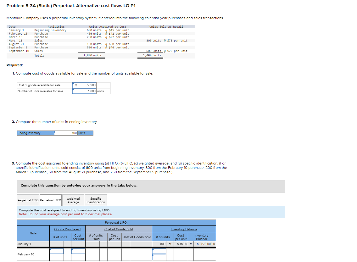 Solved Problem 5-3A (Static) Perpetual: Alternatlve cost | Chegg.com