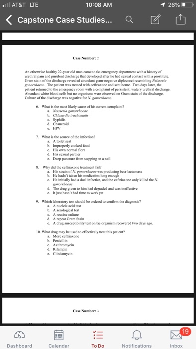 Solved 26% -), AT&T LTE 10:08 AM Capstone Case Studies.. | Chegg.com