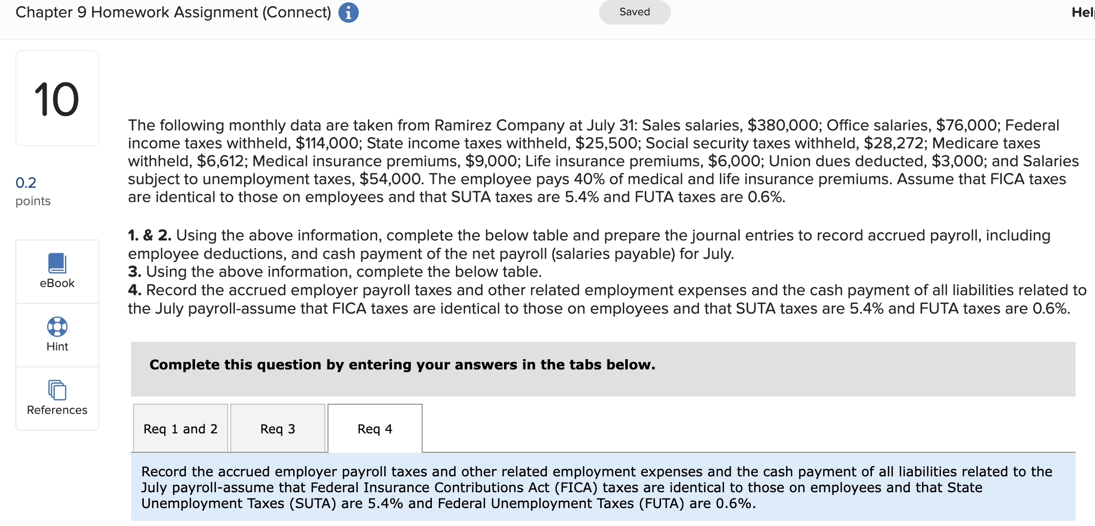 Solved Chapter 9 Homework Assignment (Connect) i 10 0.2 | Chegg.com