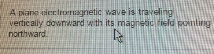 A plane electromagnetic wave is traveling vertically | Chegg.com