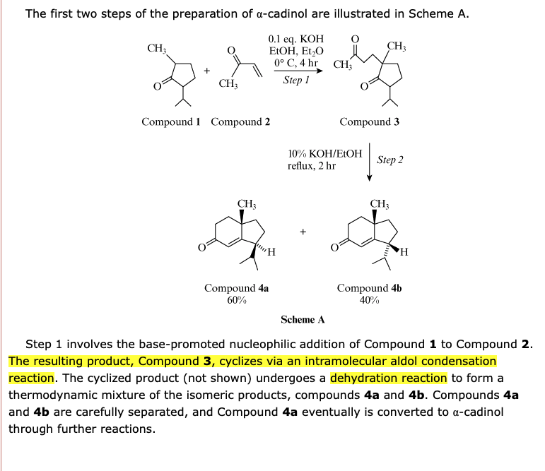 Solved The first two steps of the preparation of a-cadinol | Chegg.com