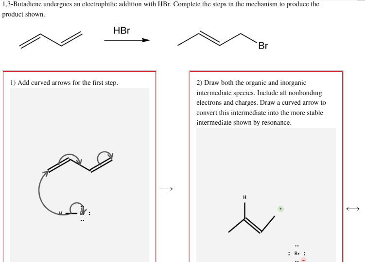 Solved 1,3-Butadiene undergoes an electrophilic addition | Chegg.com