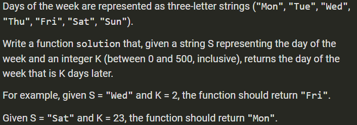 Solved Days of the week are represented as three-letter | Chegg.com