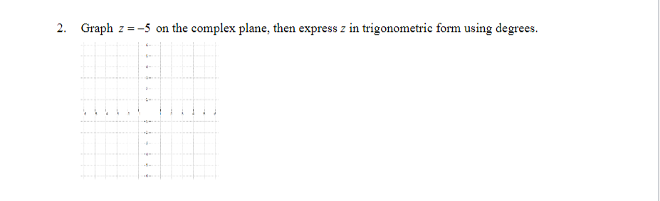 Solved Graph z=−5 on the complex plane, then express z in | Chegg.com
