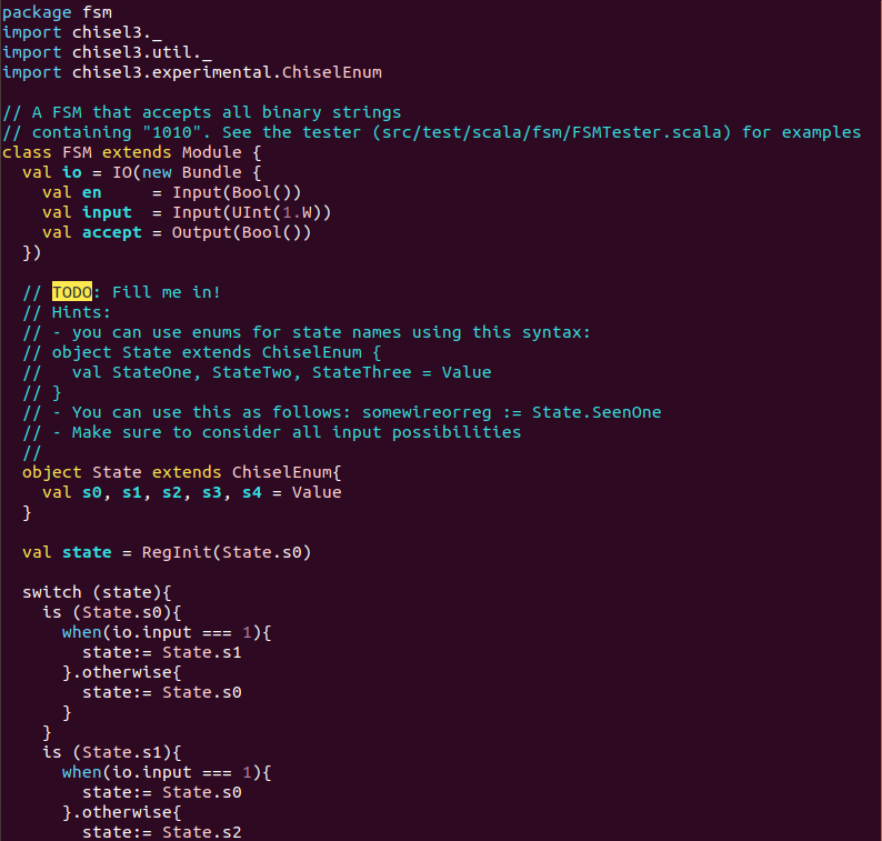 val state - RegInit(State.so) switch (state) { is | Chegg.com
