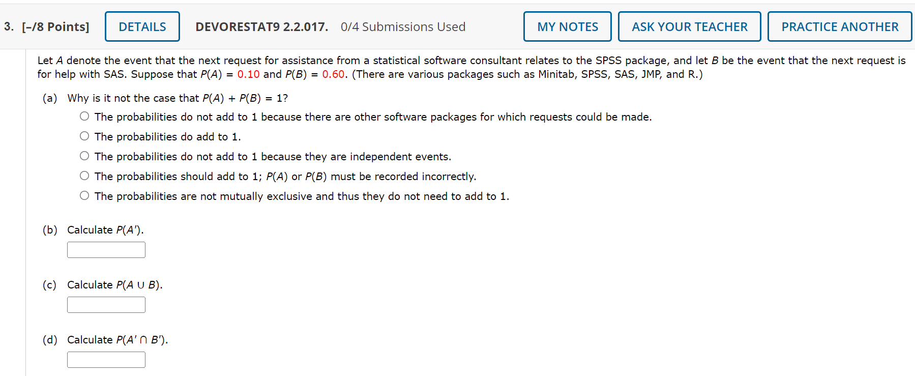 Solved 3. [-/8 Points] DETAILS DEVORESTAT9 2.2.017. 0/4 | Chegg.com