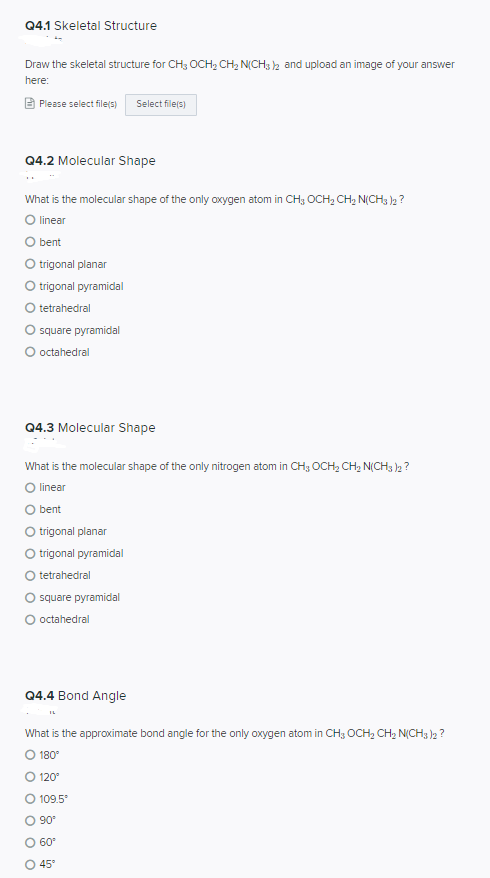Solved Q4.1 Skeletal Structure Draw the skeletal structure | Chegg.com