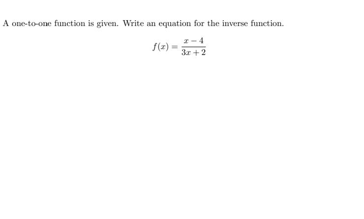 Solved A one-to-one function is given. Write an equation for | Chegg.com