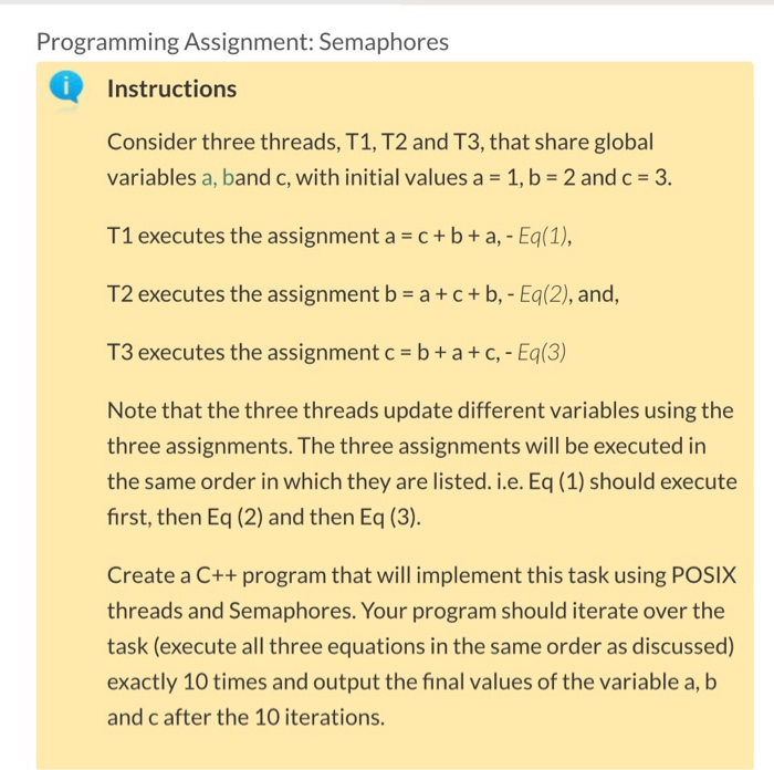 Solved Programming Assignment Semaphores Instructions