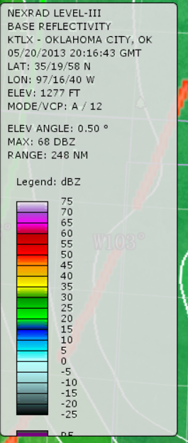 Solved NEXRAD LEVEL-III BASE REFLECTIVITY KTLX - OKLAHOMA | Chegg.com