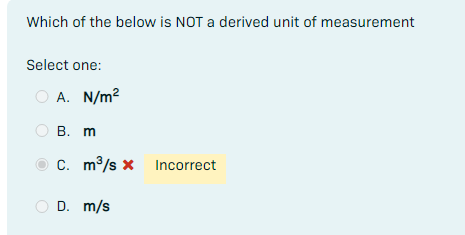 Solved Which of the below is NOT a derived unit of | Chegg.com