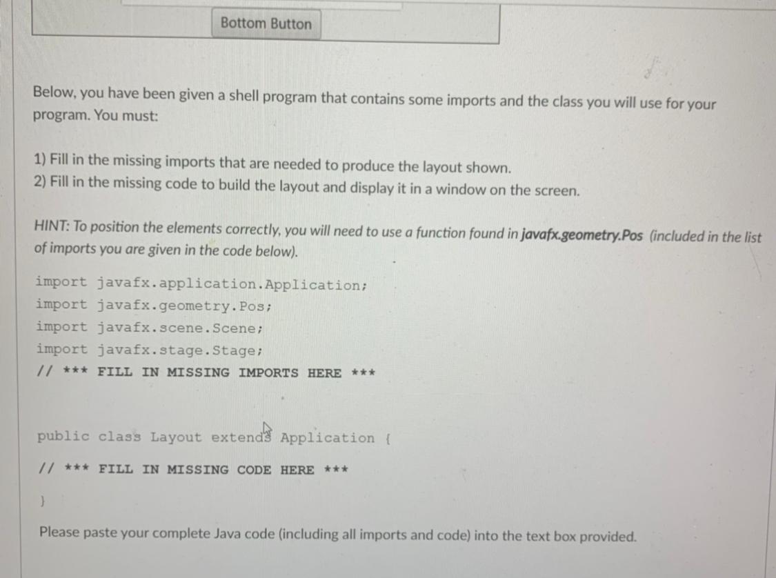 Solved Fill In The Code In The Javafx Application That Will 3016